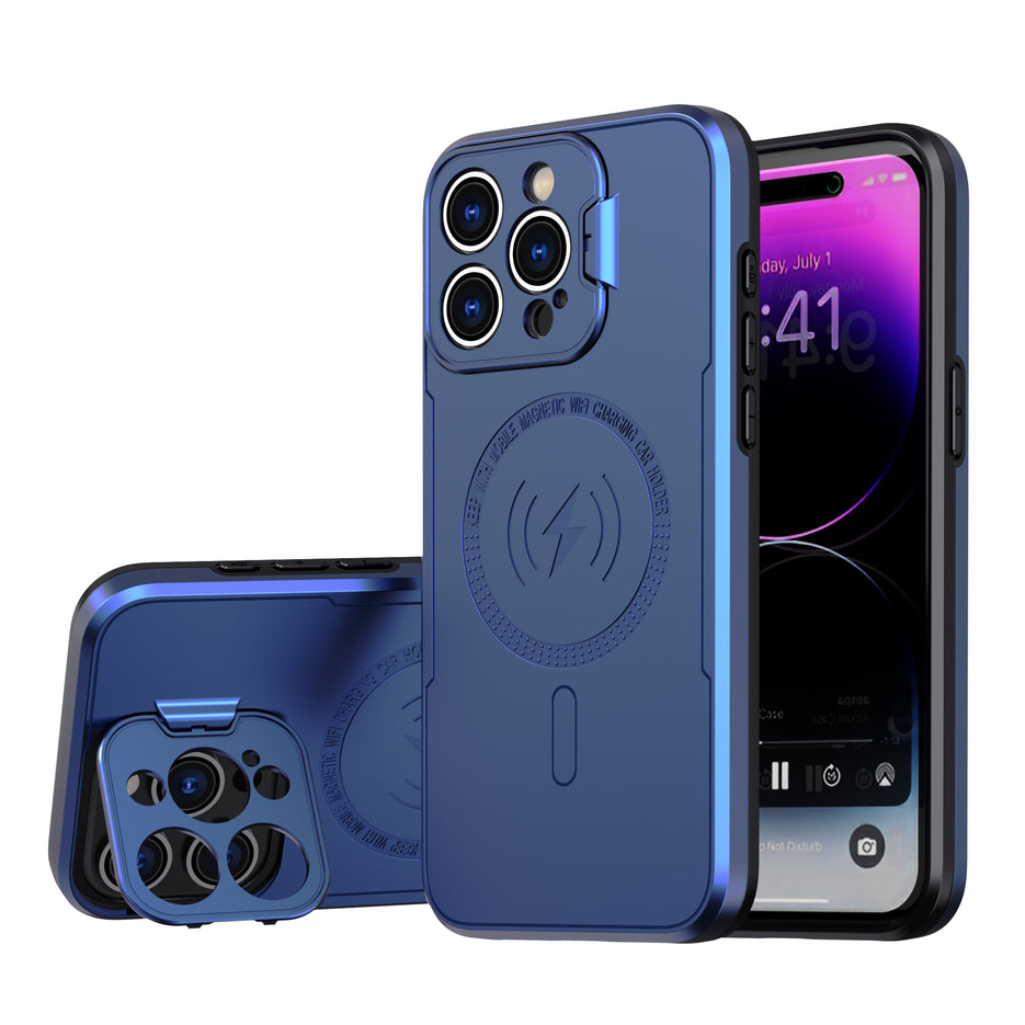 iPhone 15 Pro Max Back Cover With Invisible Stand And MagSafe Charging ...